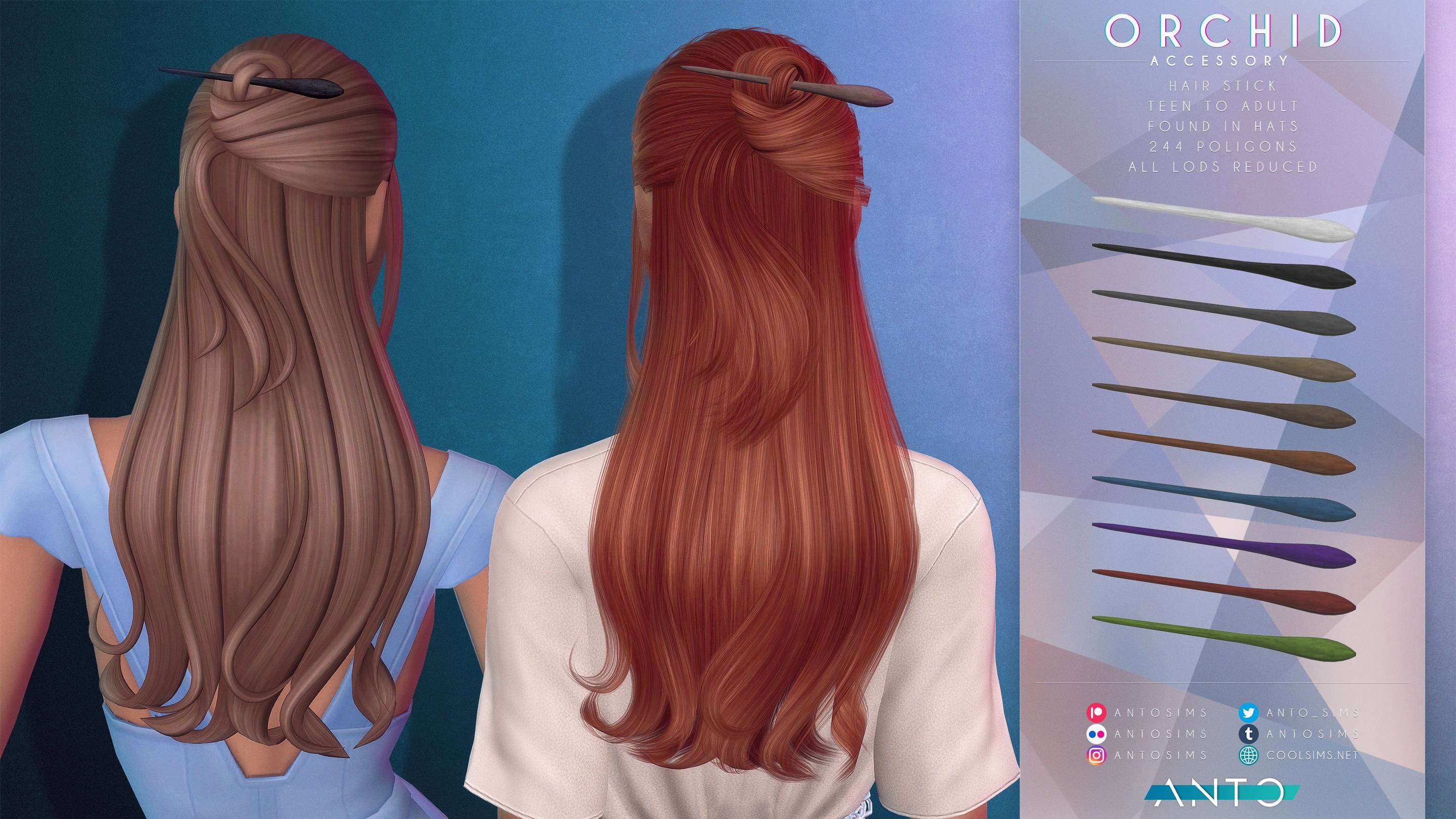 Orchid Hair Stick Accessory - The Sims 4 Create a Sim - CurseForge