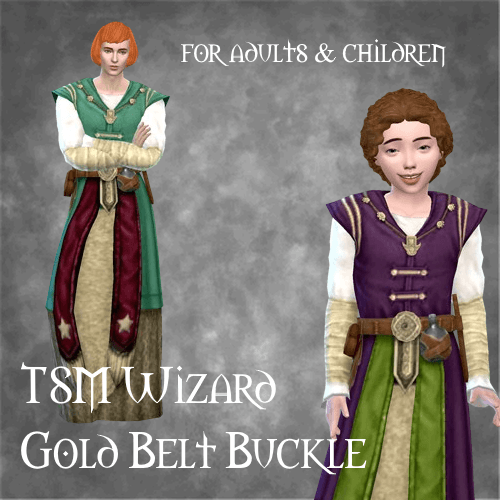 TSM Wizard Gold Belt Buckle Robe - Gallery - The Sims 4 Create a Sim ...