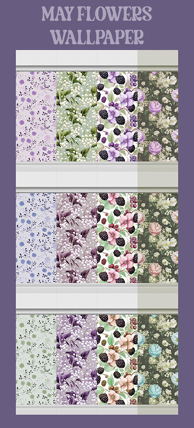 May Flowers Wallpaper and Gentle Leaves Carpet - Gallery - The Sims 4 ...