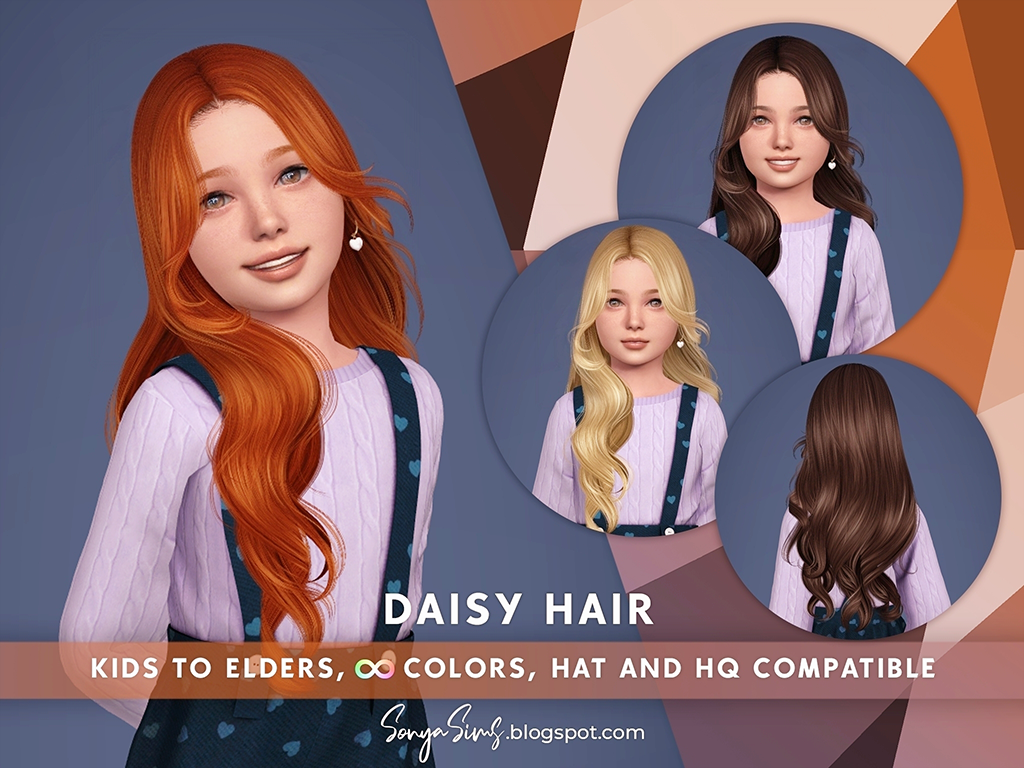 SONYASIMS - Daisy Hair Kids - The Sims 4 Create a Sim - CurseForge
