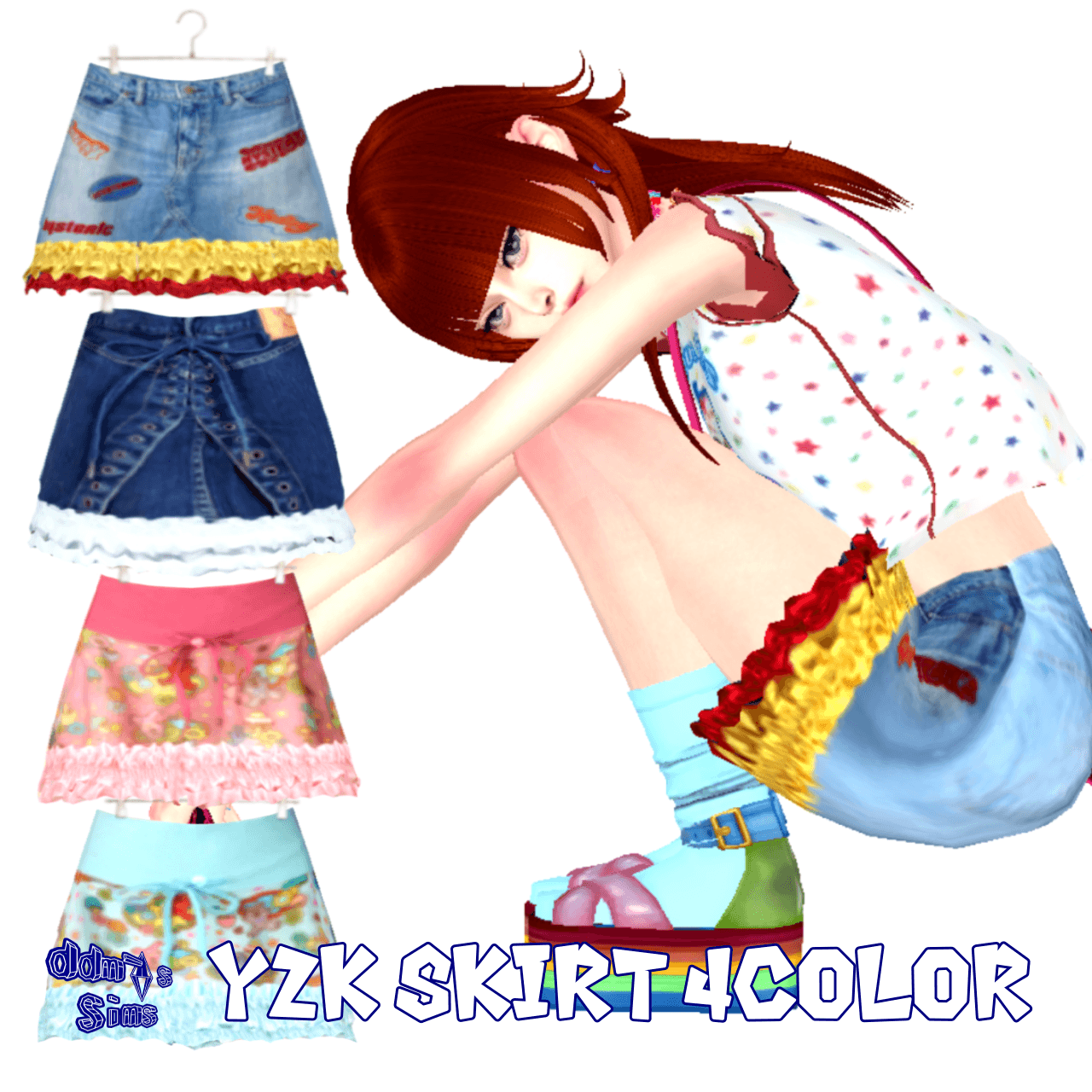 C / Y2K Skirt 4color - Gallery - The Sims 4 Create a Sim - CurseForge