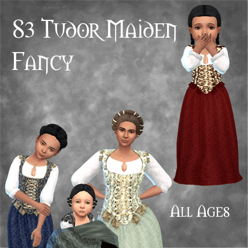 Tudor Maiden Dress Fancy Version for All Ages - Gallery - The Sims 4 ...