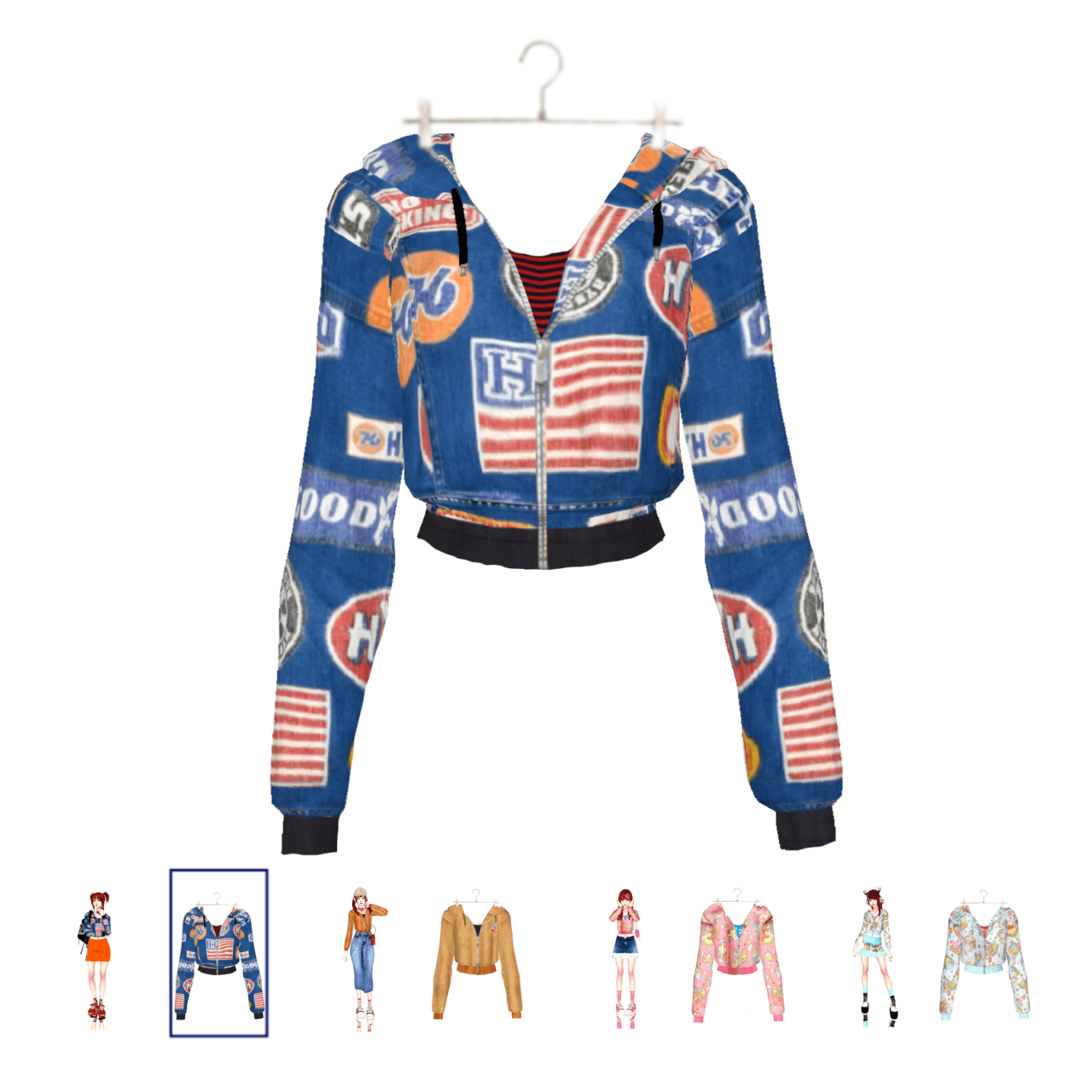 C / Y2K Hooded sweat 4color - Gallery - The Sims 4 Create a Sim ...