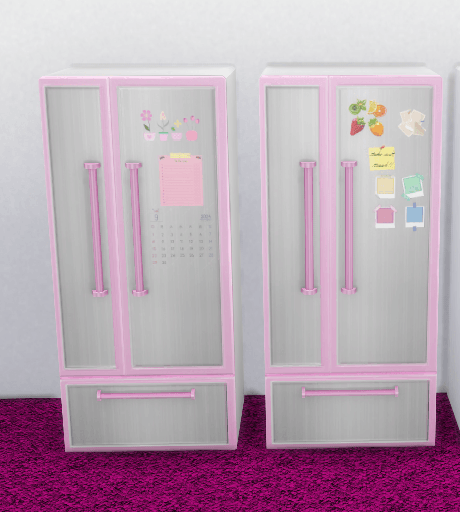 Pastel Fridge with magnets, polaroids, & calendar! - Gallery - The Sims ...