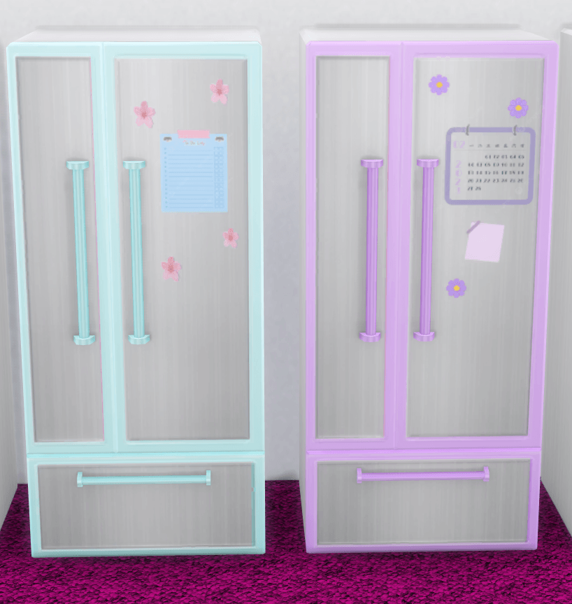 Pastel Fridge with magnets, polaroids, & calendar! - Gallery - The Sims ...