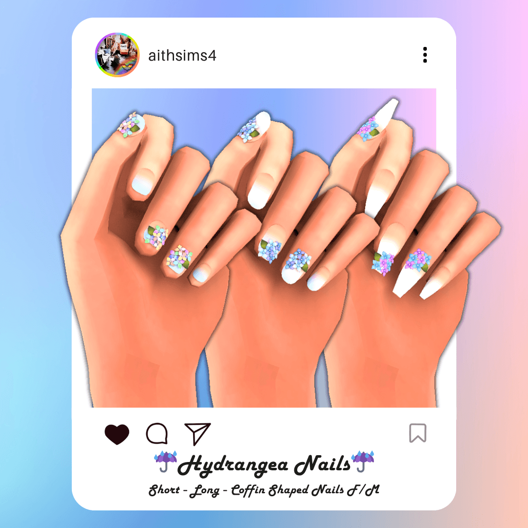 Hydrangea Nails - The Sims 4 Create a Sim - CurseForge