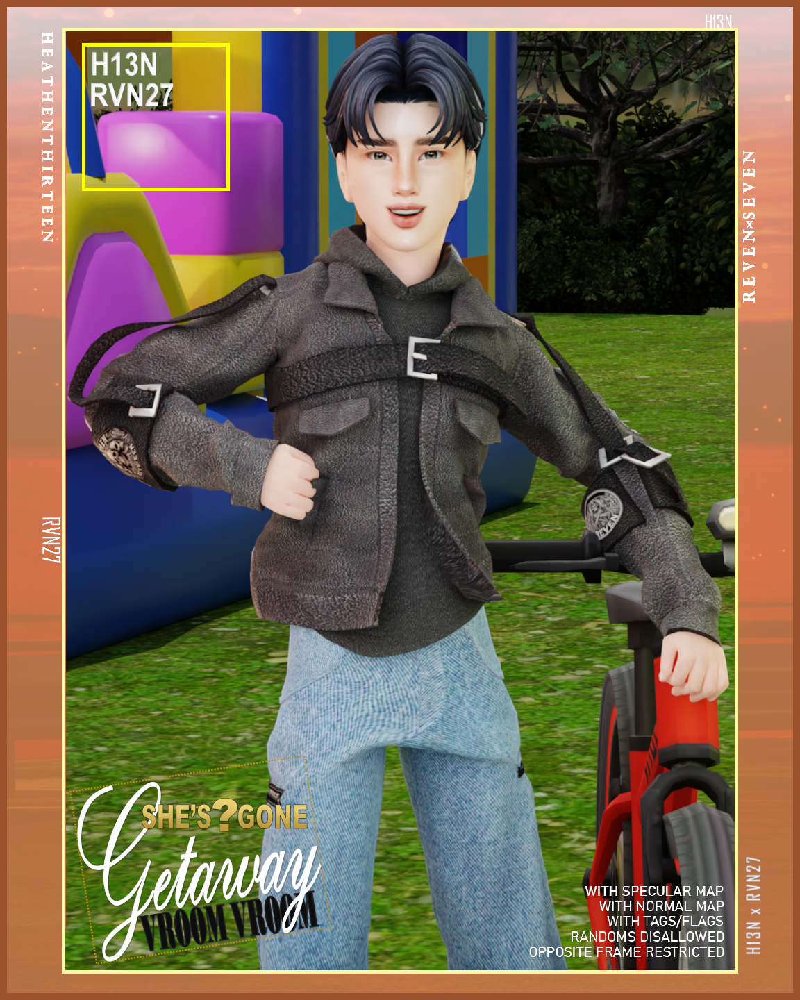 Child's Rugged Retro Leather Jacket Hoodie - The Sims 4 Create a Sim ...