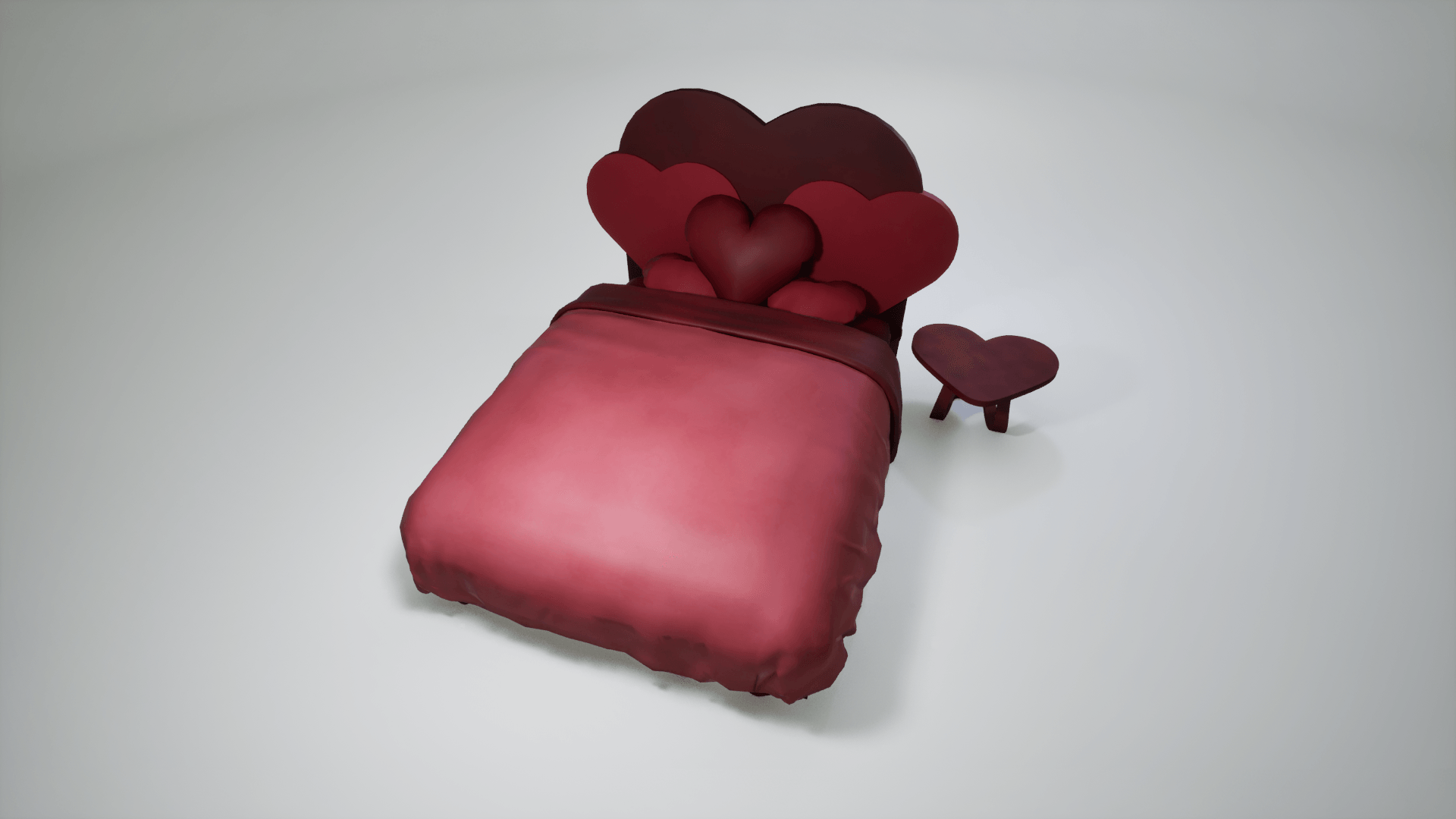 MH Heart Double Bed and Side Table - inZOI Build Mode - CurseForge