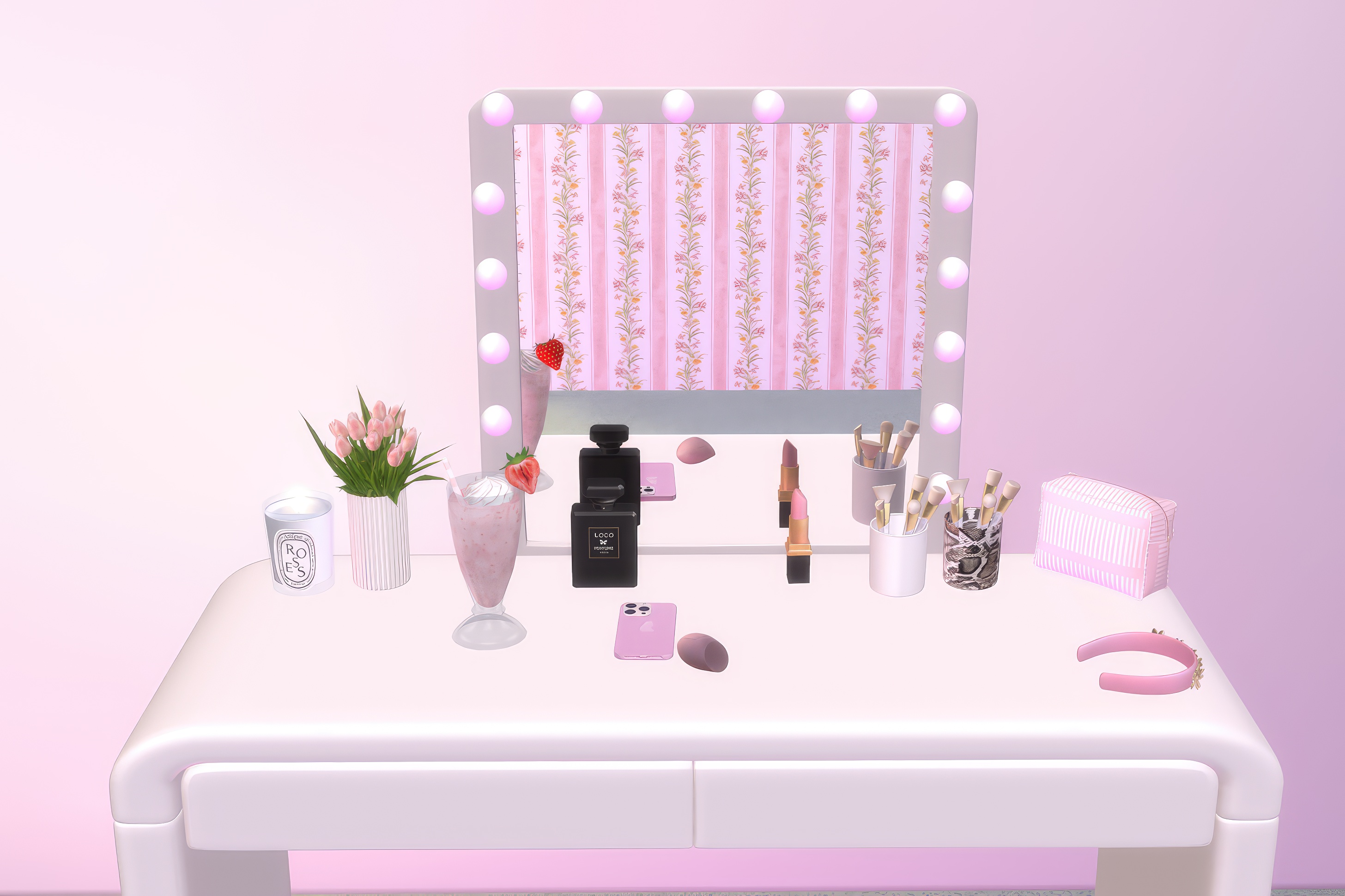 Pink makeup cosmetic bags - set - The Sims 4 Build / Buy - CurseForge