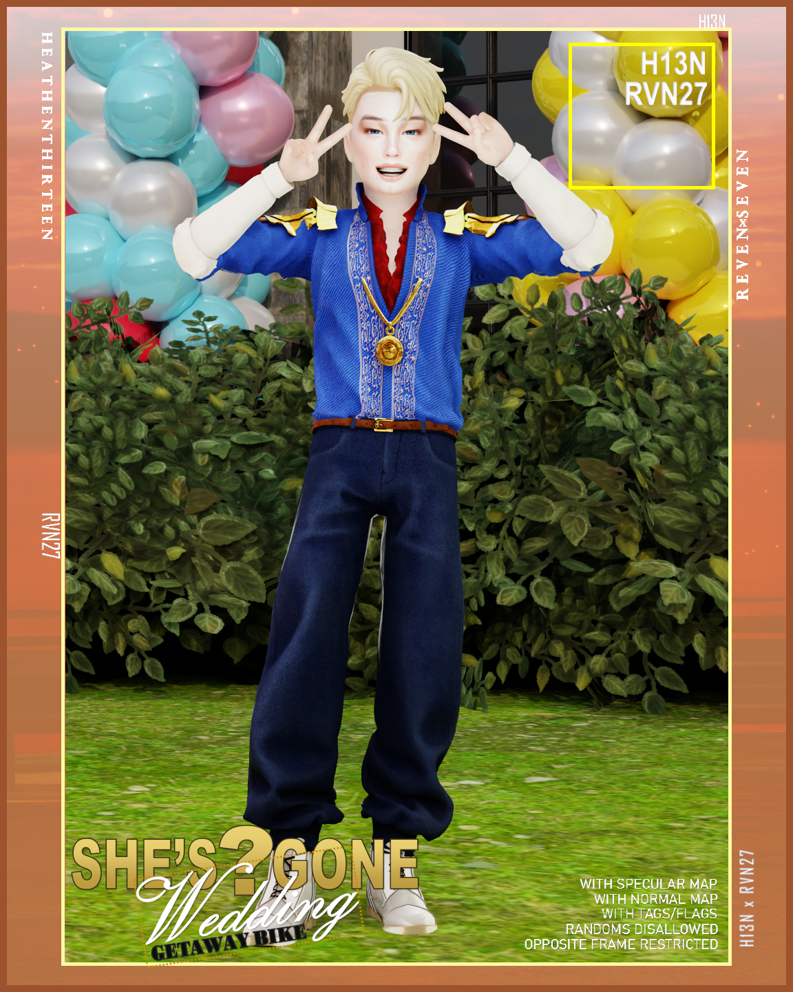 Boy's Shoulder Armor Embroidered Doublet Pendant Open Shirt - The Sims ...