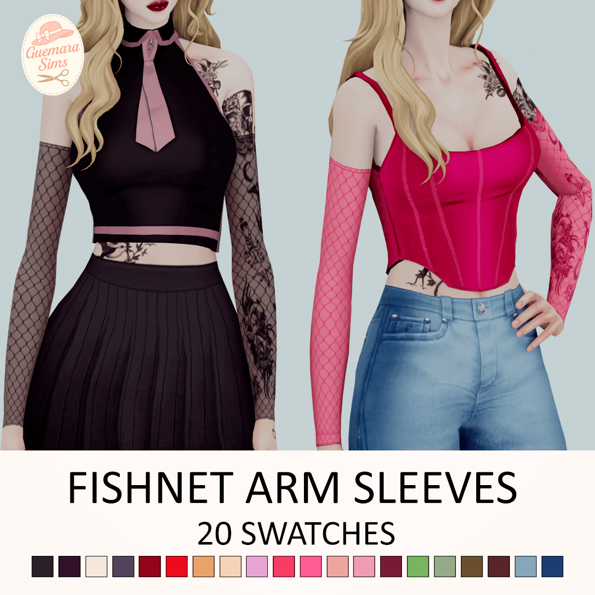 Fishnet Arm Sleeves - Gallery - The Sims 4 Create a Sim - CurseForge