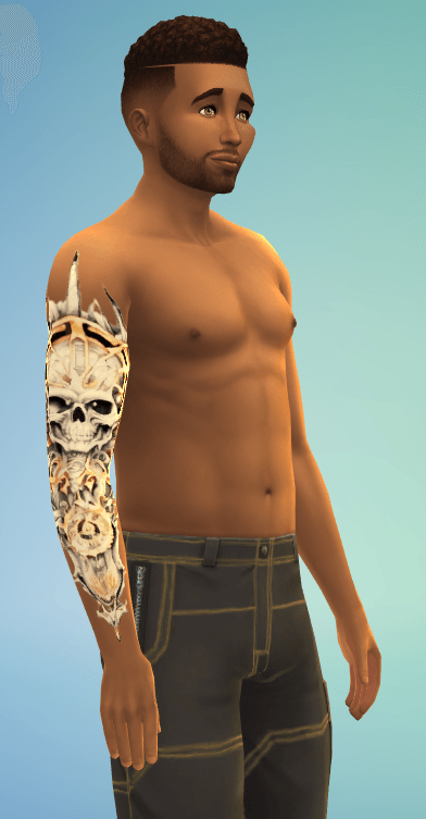 Skull sleeve tattoo Male (Base Game) - Gallery - The Sims 4 Create a ...