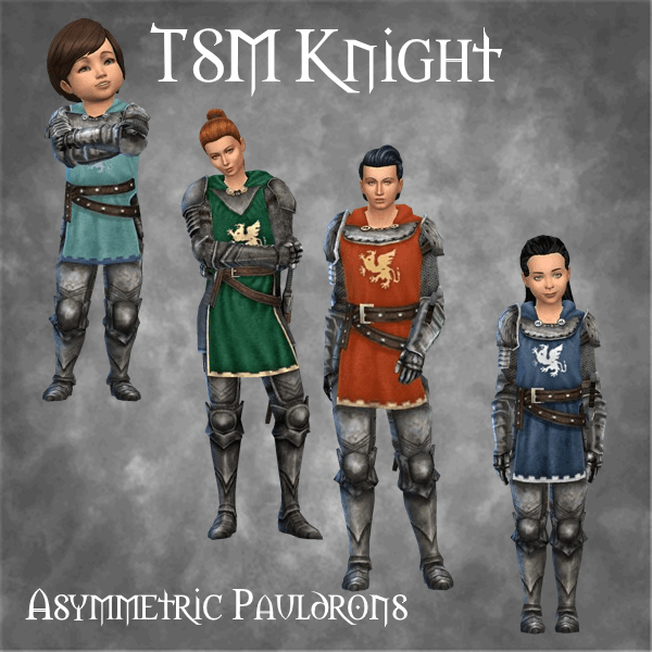 TSM Knight Asymmetric Pauldrons Armor - Gallery - The Sims 4 Create a Sim - CurseForge