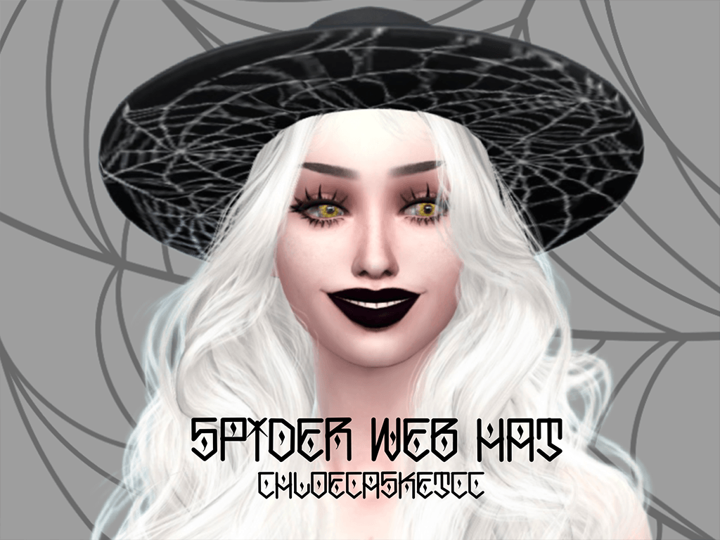Goth Spider Web Print Brim Hat - Gallery - The Sims 4 Create a Sim ...