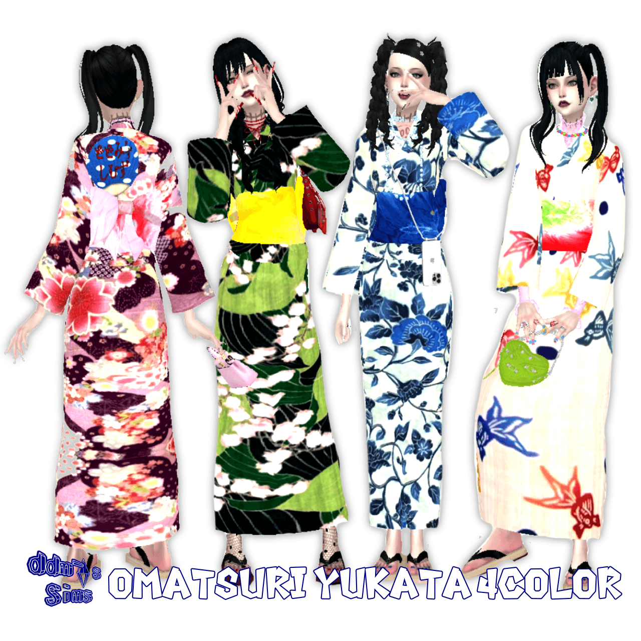 C / Japanese OMATSURI Yukata F 4color - Gallery - The Sims 4 Create a Sim - CurseForge