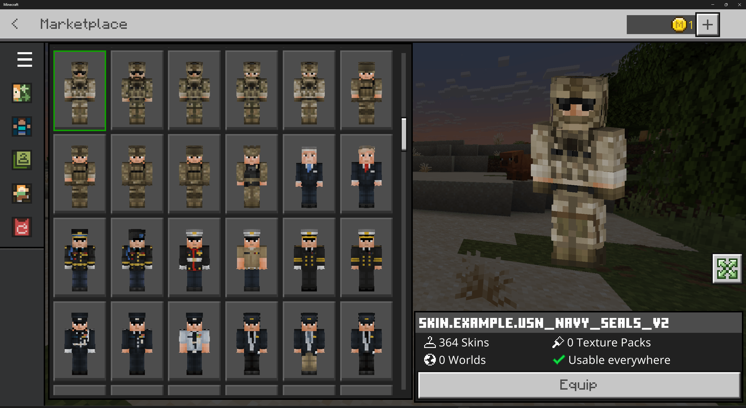 Default642172's Military Skins - Gallery - Minecraft Bedrock Skins ...