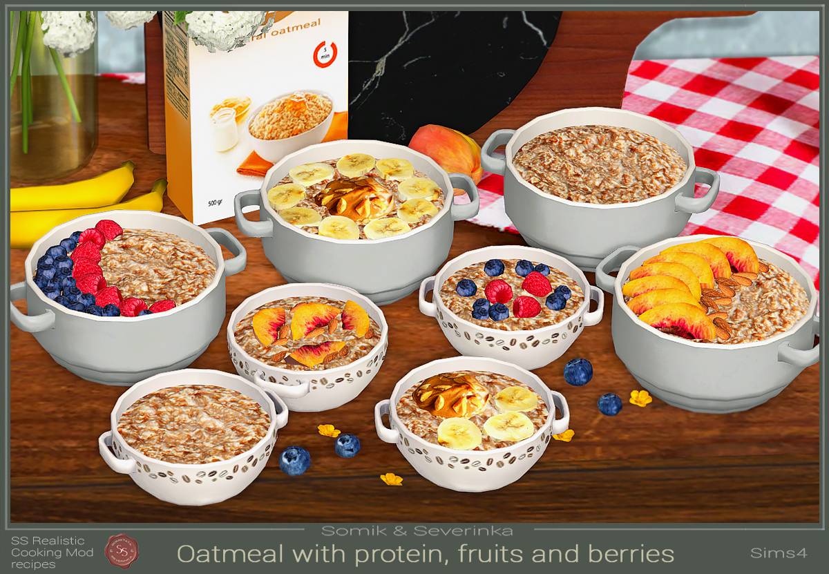 Oatmeal with fruits, berries and protein - The Sims 4 Mods - CurseForge