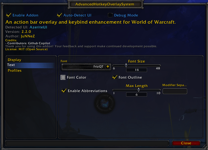 Advanced Hotkey Overlay System - Gallery - World of Warcraft Addons ...