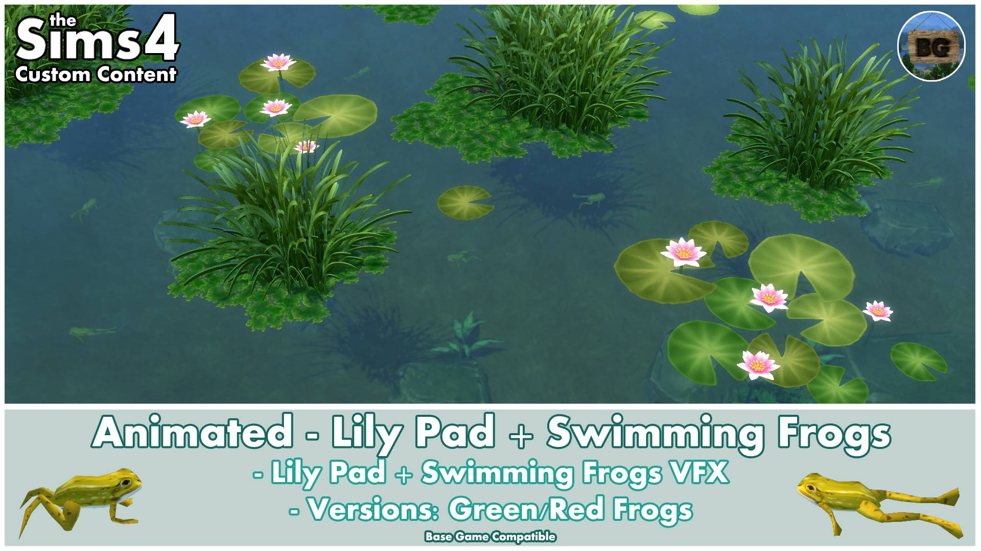 Animated Lily Pad + Swimming Frogs ~ Animal ~ Frog ~ Amphibian ~ Pet ...