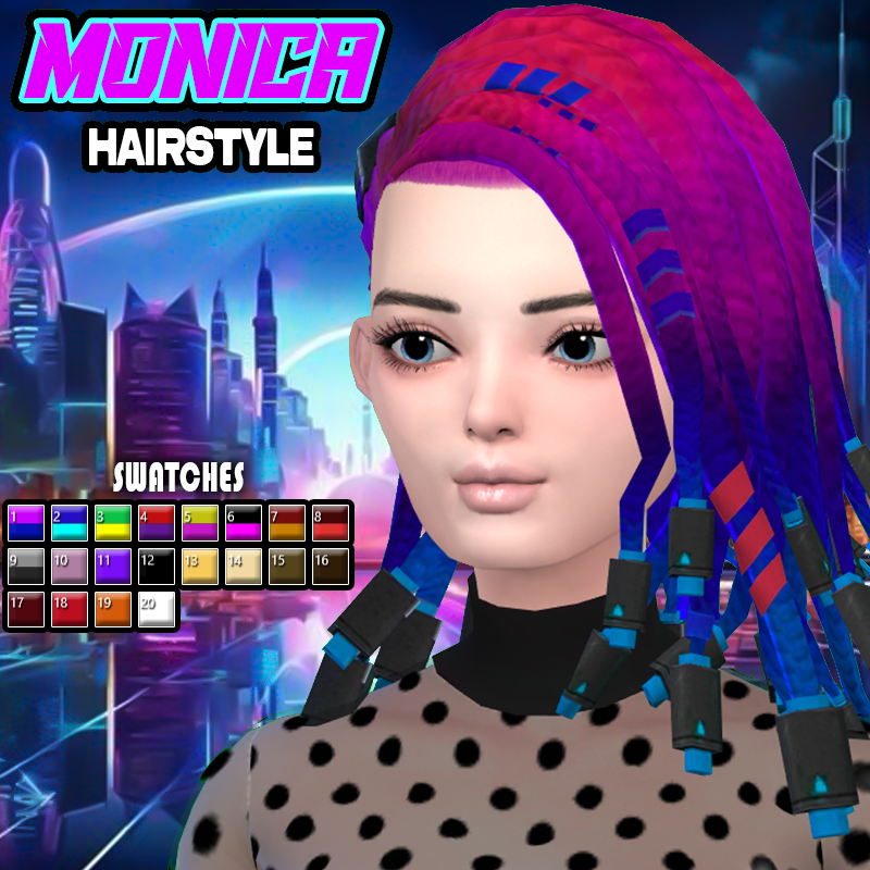Monica hairstyle by Jochi - Gallery - The Sims 4 Create a Sim - CurseForge