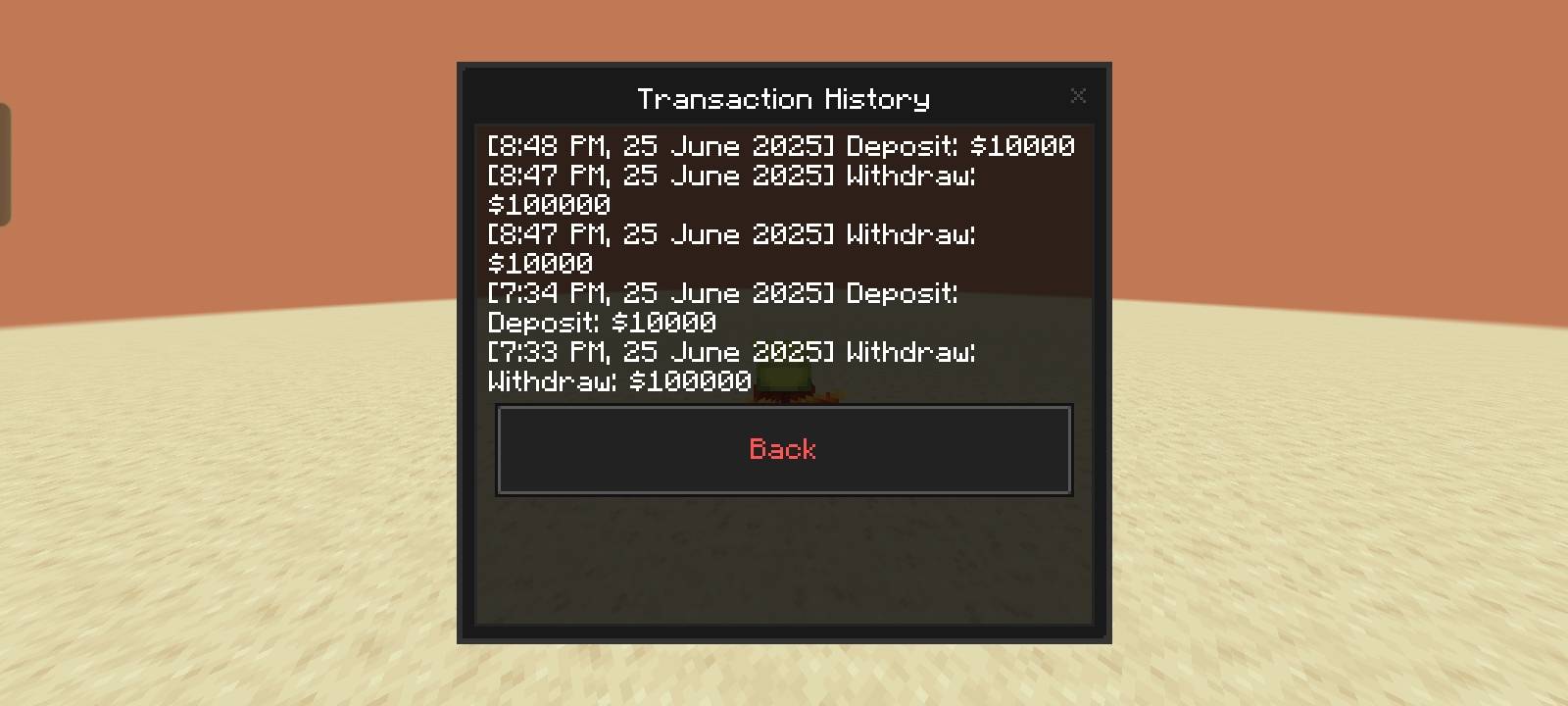 Simple Bank System - Gallery - Minecraft Bedrock Scripts - CurseForge