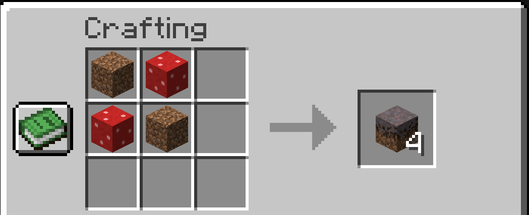Craftable Podzol and Mycelium Minecraft Data Pack