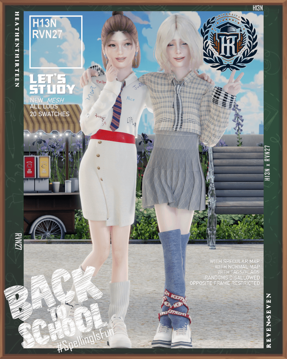 Girl's Academic HighWaist Top Sleeve NeckTie Shirt Uniform - The Sims 4 Create a Sim - CurseForge