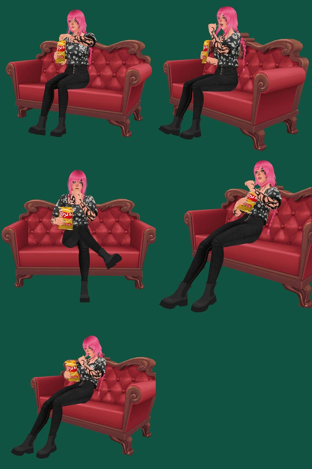Eating Chips Posepack - Gallery - The Sims 4 Mods - CurseForge