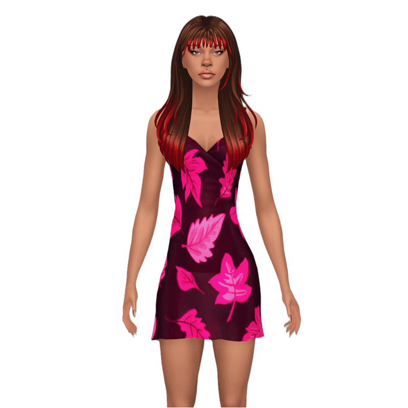Fall Leave and Solid Color Dress - Gallery - The Sims 4 Create a Sim ...
