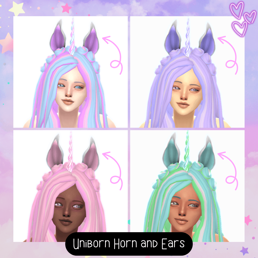[JBTN] Uniborn Horn and Ears - Gallery - The Sims 4 Create a Sim ...