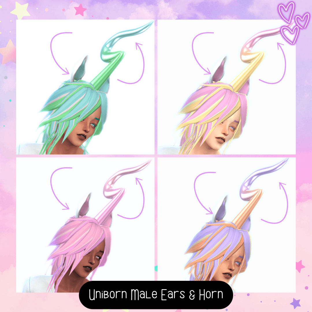 [JBTN] Uniborn Male Ears and Horn - Gallery - The Sims 4 Create a Sim ...