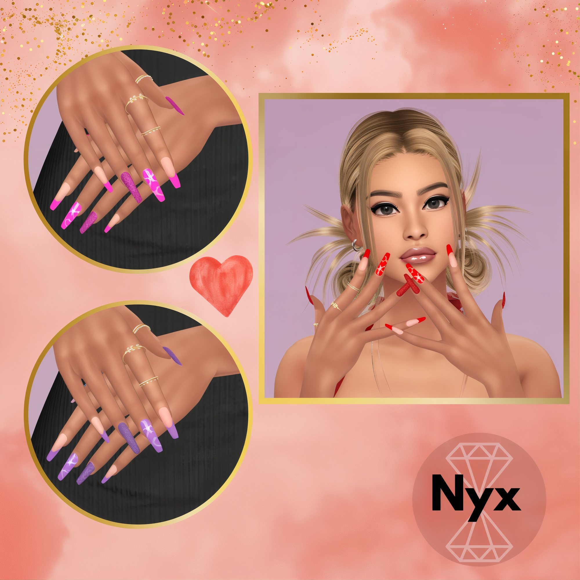 Glitter nails set 22 - The Sims 4 Create a Sim - CurseForge