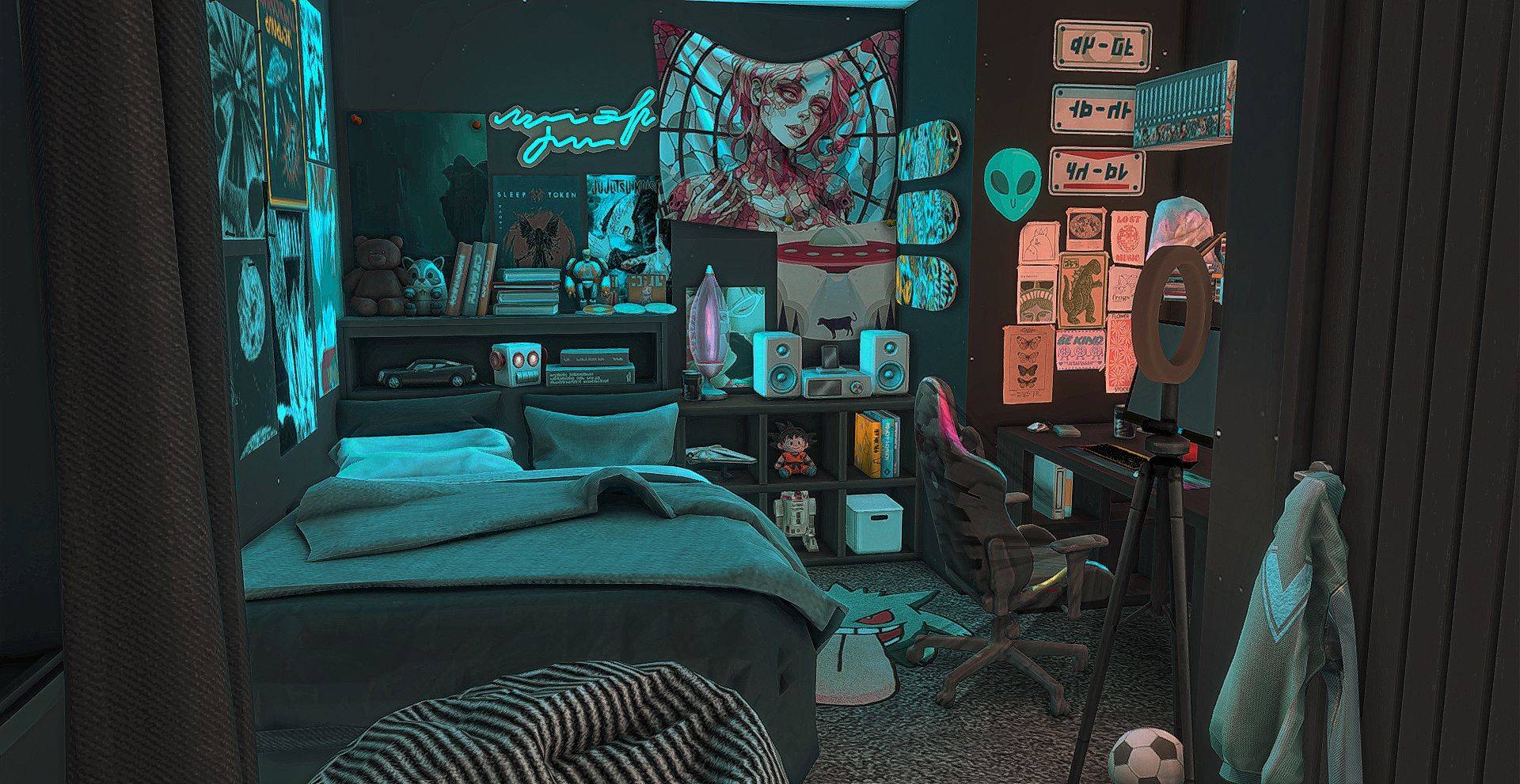 Gamers/Streamer Anime/Grunge Room - Gallery - The Sims 4 Rooms / Lots ...