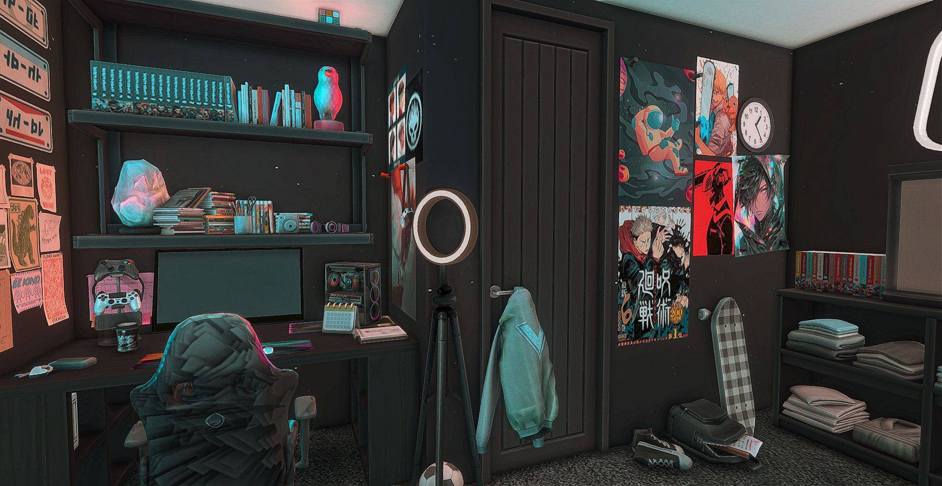 Gamers/Streamer Anime/Grunge Room - Gallery - The Sims 4 Rooms / Lots ...