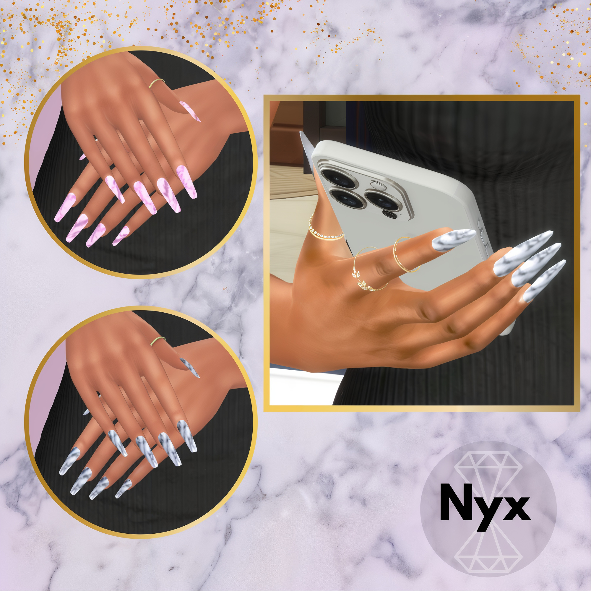 Abstract nails set 26 - The Sims 4 Create a Sim - CurseForge