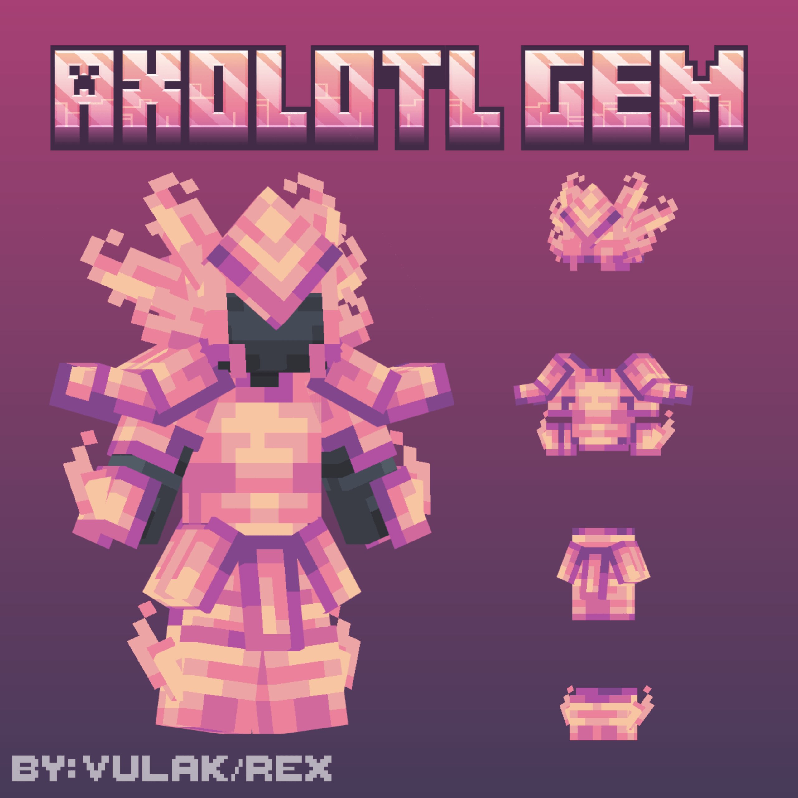 Axolotl gem Armor - Gallery - Minecraft Bedrock Addons - CurseForge