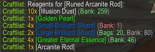 Craftlist - Gallery - World of Warcraft Addons - CurseForge