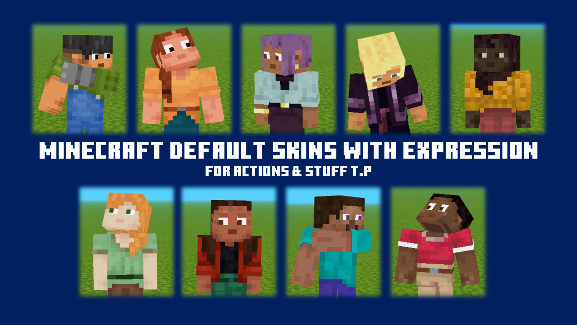 Main Characters With Expressions - Gallery - Minecraft Bedrock Skins ...