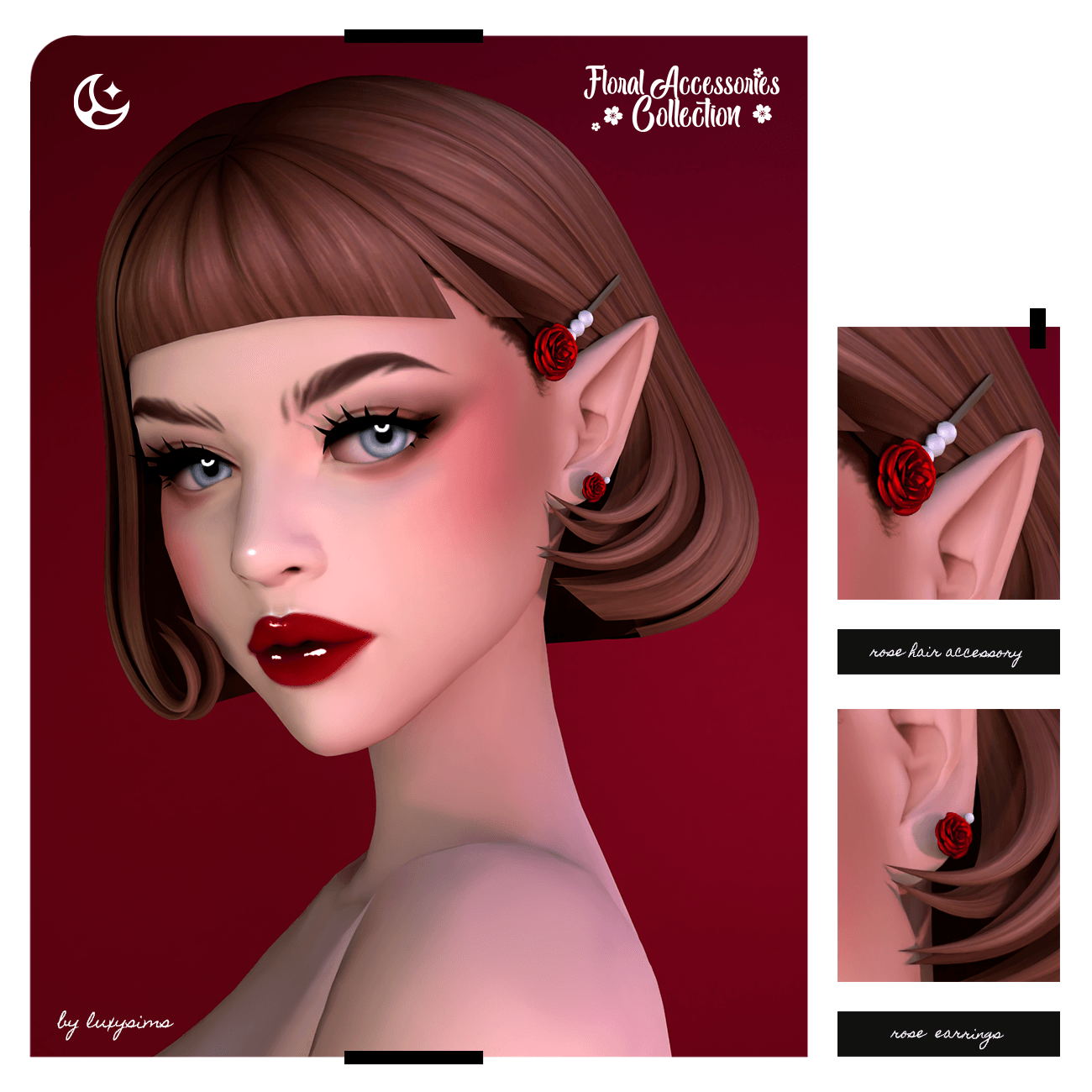 Rose Earrings - Floral Accessories Collection - The Sims 4 Create a Sim - CurseForge