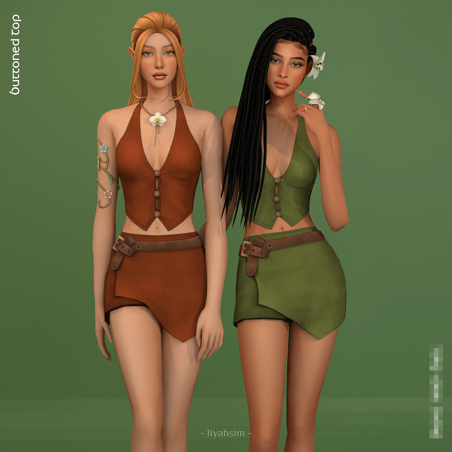 Fern & Fable Collection - Buttoned Top - Gallery - The Sims 4 Create a Sim - CurseForge