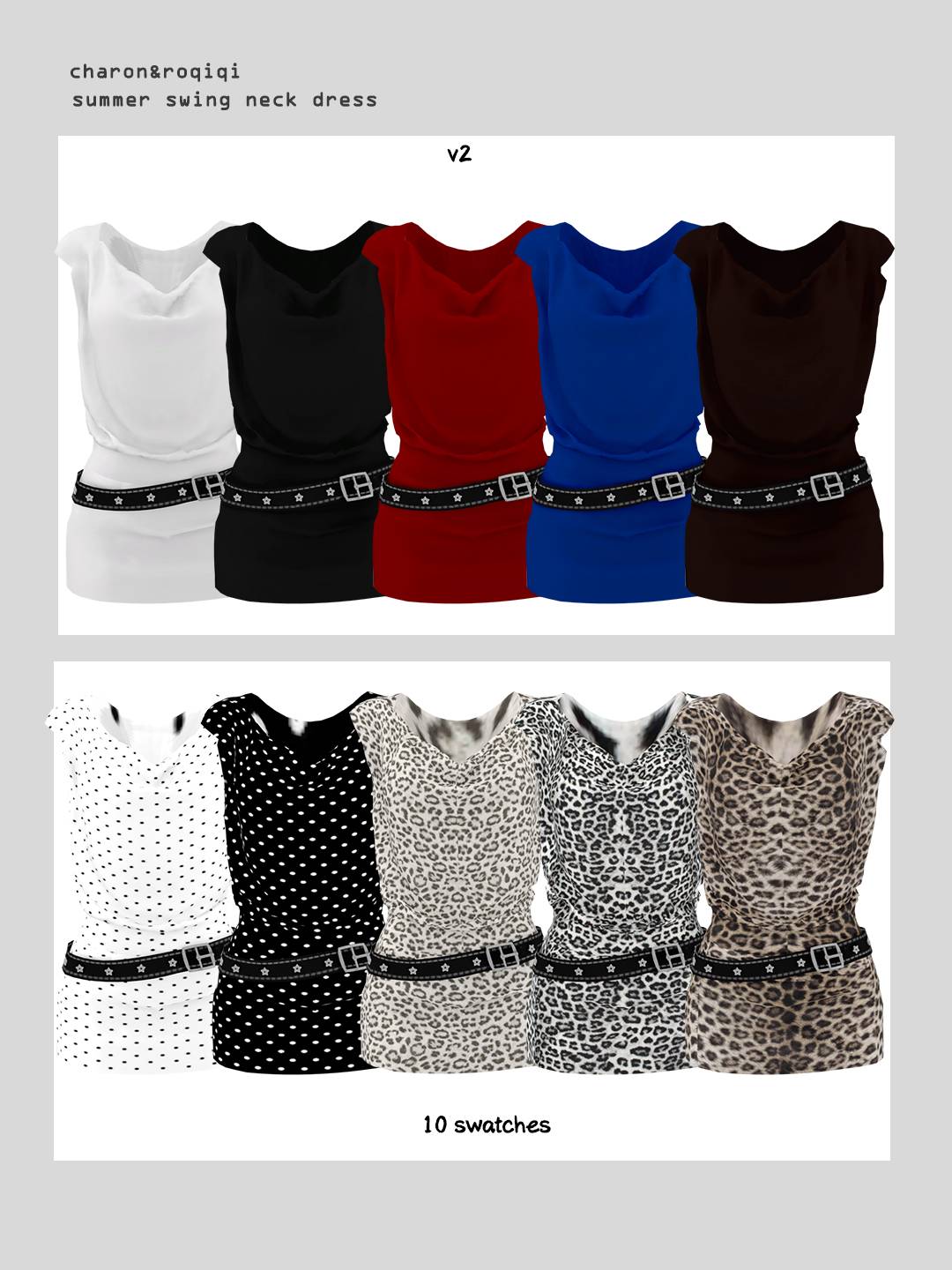 [charon&roqiqi]summer swing neck dress-v2 - Gallery - The Sims 4 Create ...