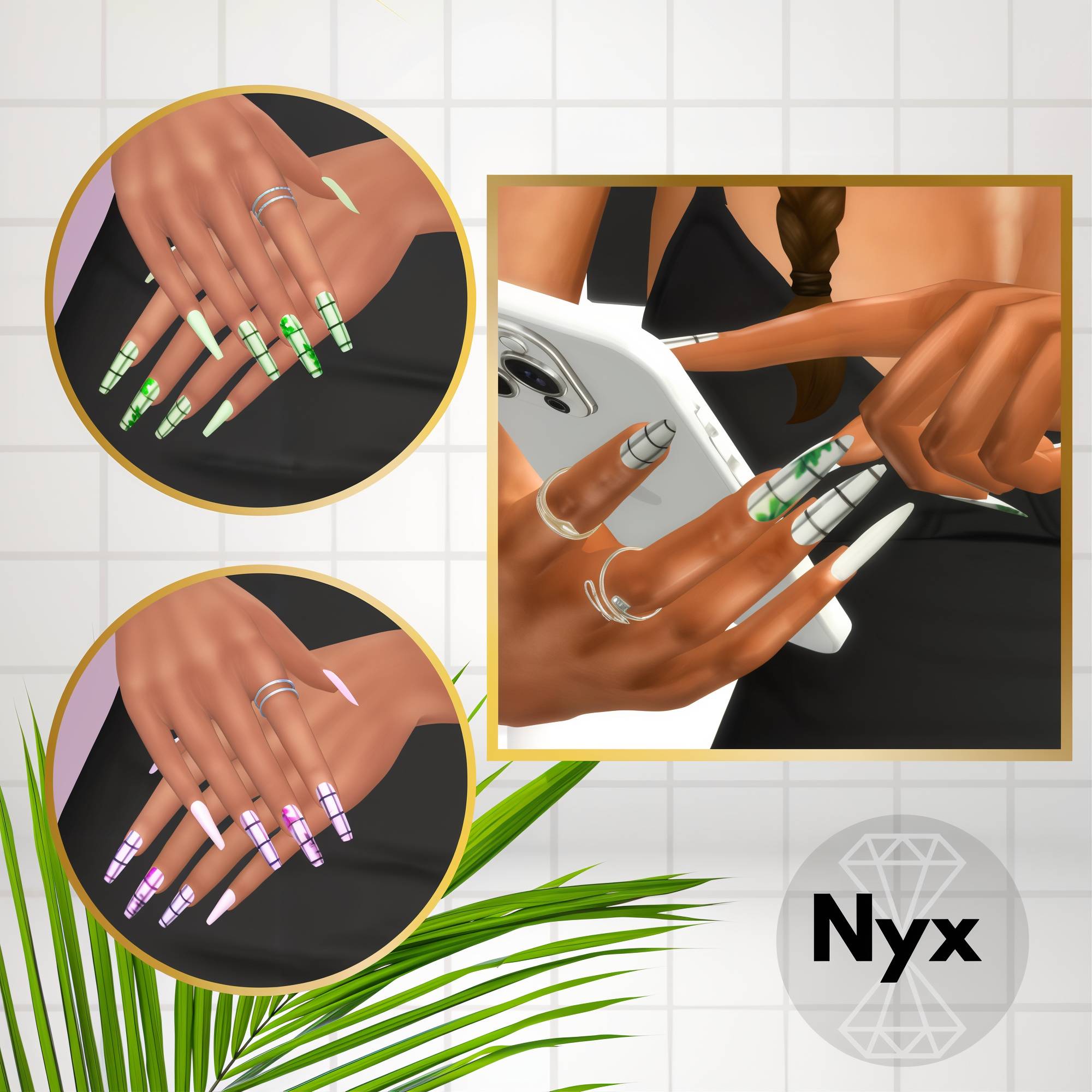 Abstract nails set 35 - The Sims 4 Create a Sim - CurseForge
