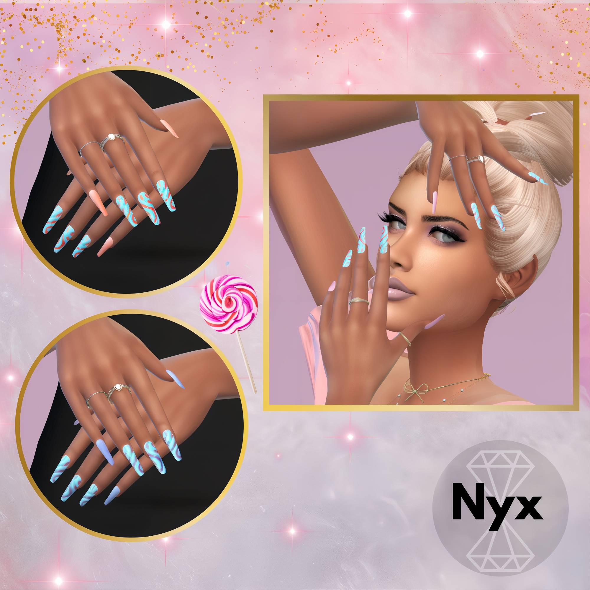 Abstract nails set 36 - The Sims 4 Create a Sim - CurseForge