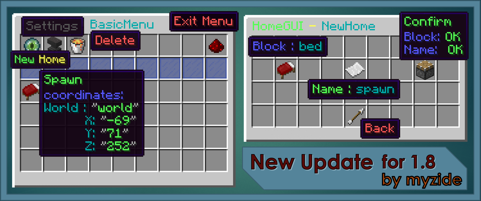 HomeGUI - HomeManager - Minecraft Bukkit Plugins - CurseForge