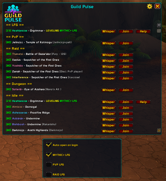 Guild Pulse - Gallery - World of Warcraft Addons - CurseForge