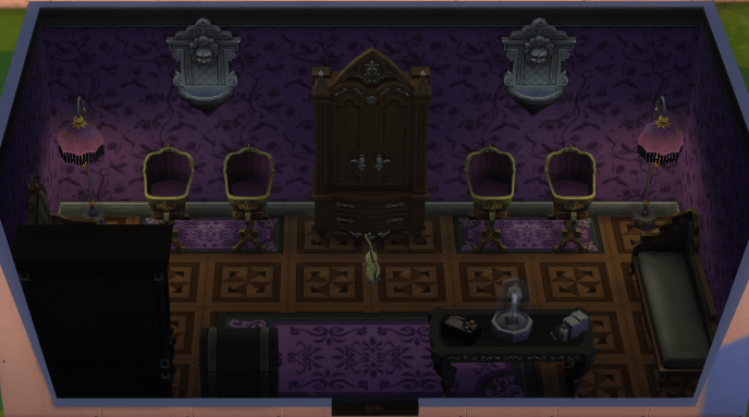 Vampire Bedroom for 4 in Black and Purple - Gallery - The Sims 4 Rooms ...