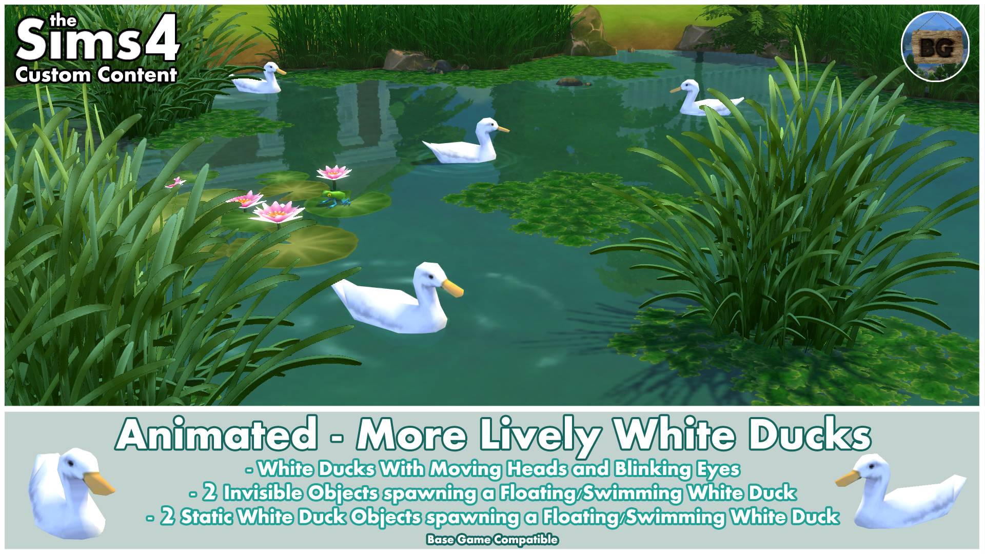 Animated Lively White Ducks ~ Animal ~ Duck ~ Bird ~ Pet - The Sims 4 ...