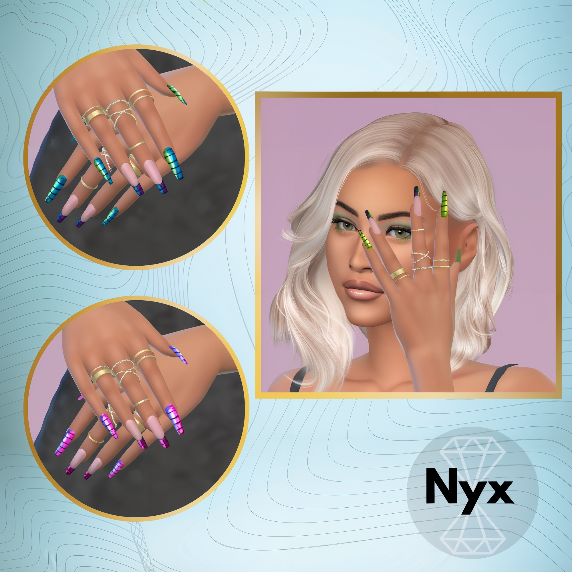 Abstract nails set 41 - The Sims 4 Create a Sim - CurseForge