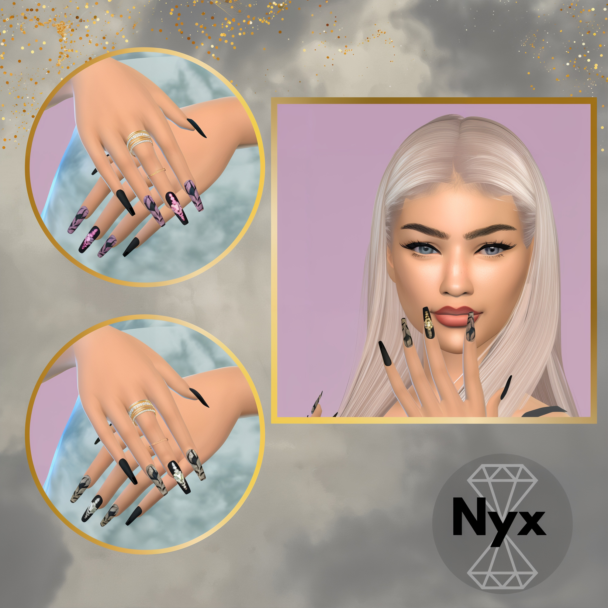 Glitter nails set 42 - The Sims 4 Create a Sim - CurseForge