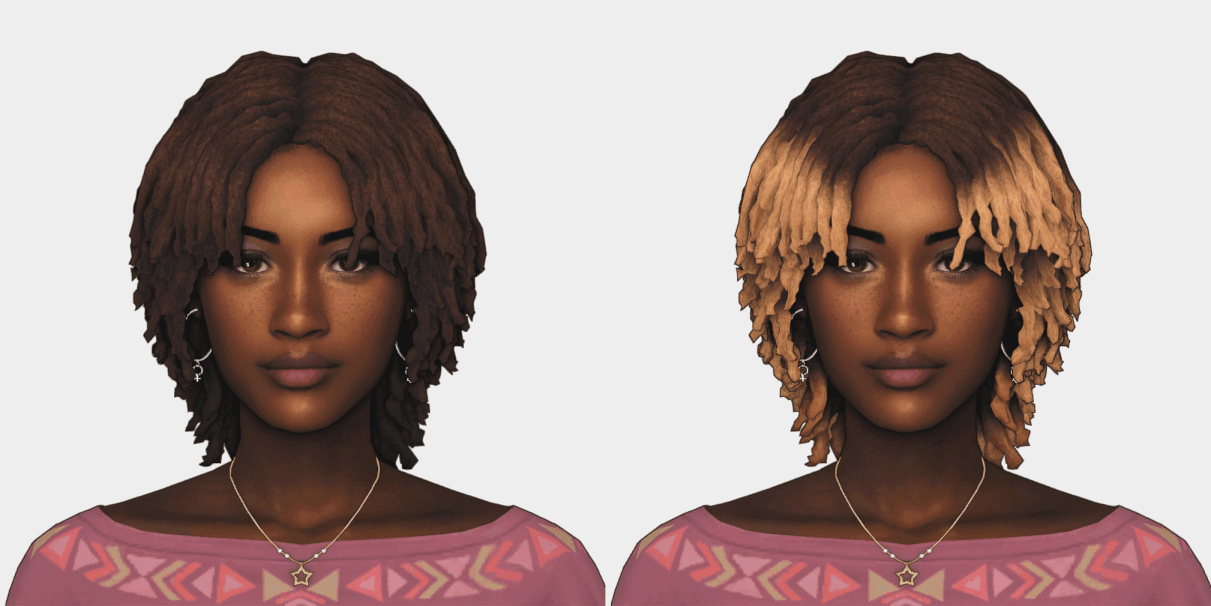 Tegan Hair & Ombre Overlay - The Sims 4 Create a Sim - CurseForge
